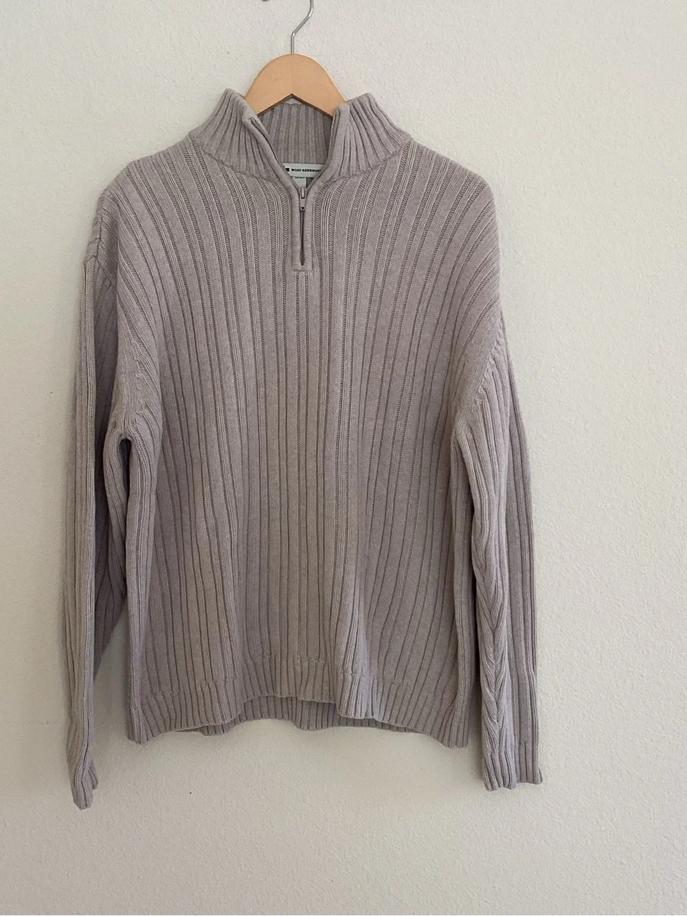 Wilke Rodriguez | Sweaters | Mens Halfzip Ribbed Sweater Taupe | Poshmark